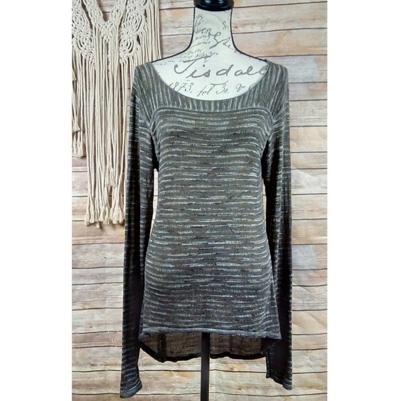 Hard Tail | Tops | Hard Tail Chocolate Striped Long Sleeve Top | Poshmark